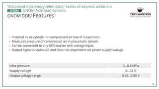 Axle load monitoring. GNOM sensors. Technoton webinar on 13.04.2020