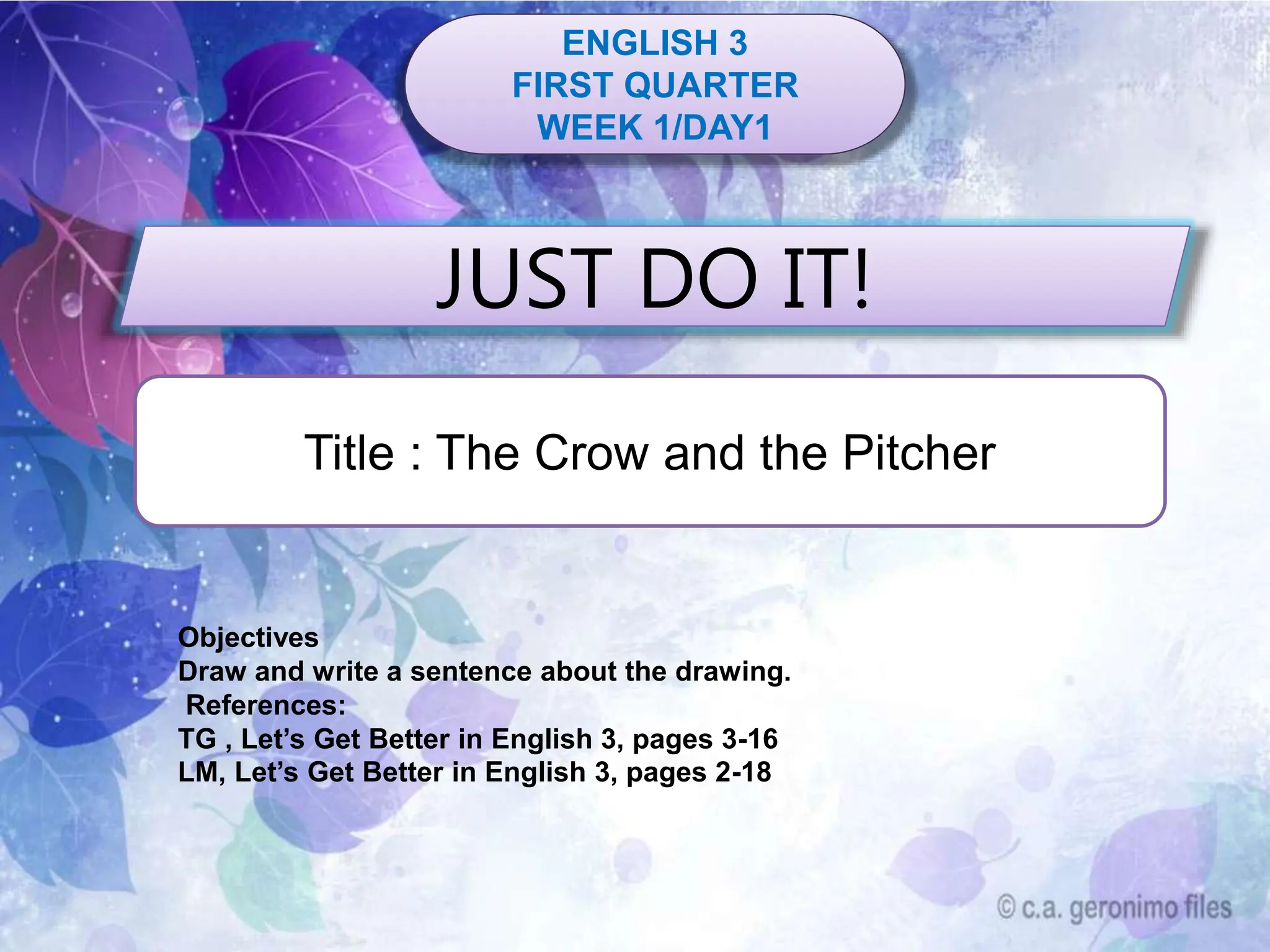 1st quarter english 3 week1day1melcbased | PPTX