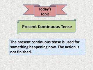 Eng grammar present cont tense | PPT