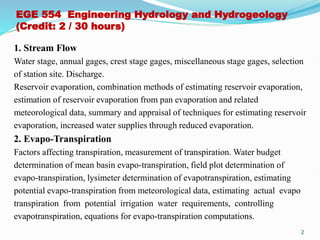 Engineering Hydrology : Introduction and measurements | PPT