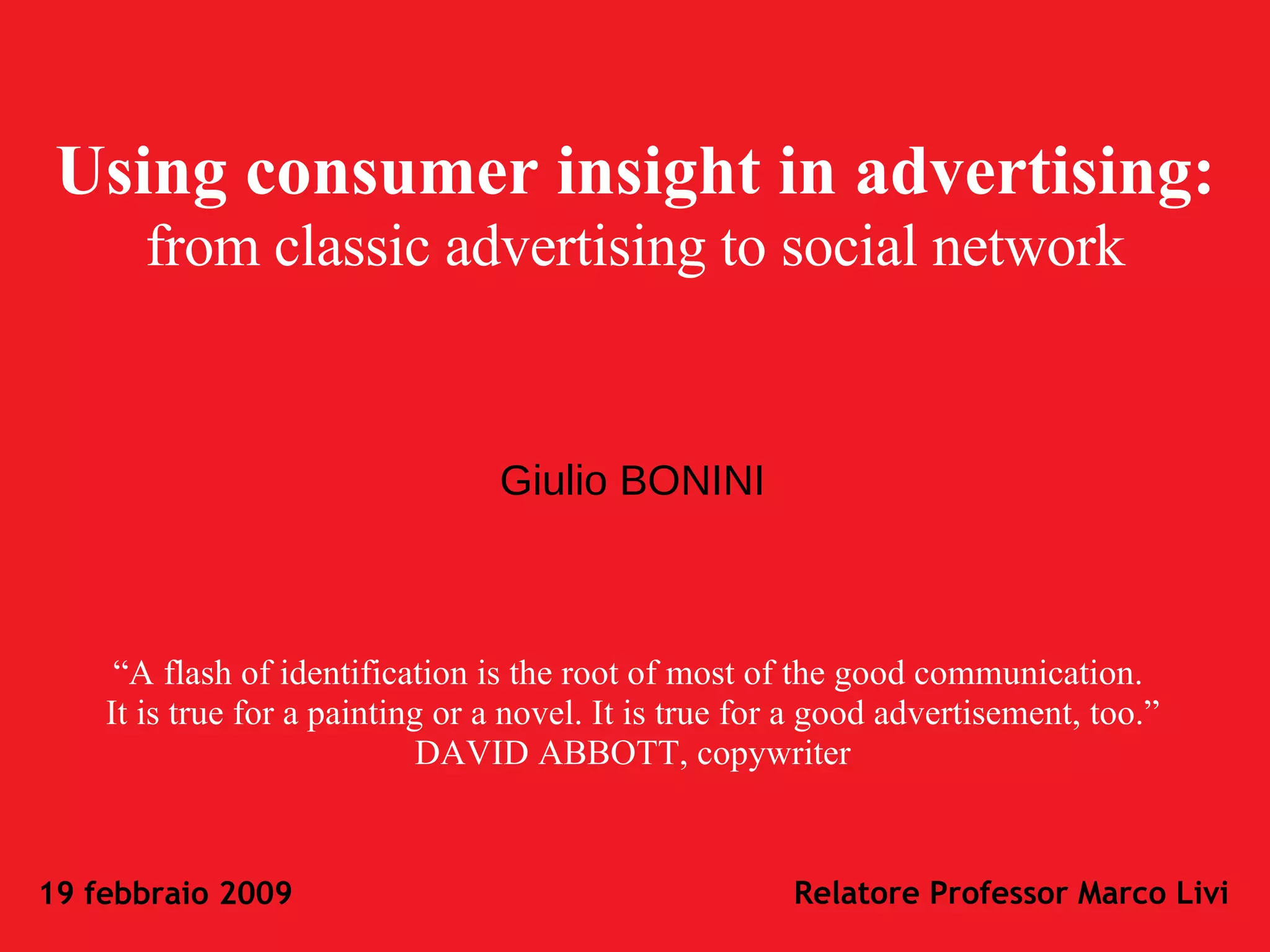 [Eng] The use of consumer insight in Advertising: from classic ...