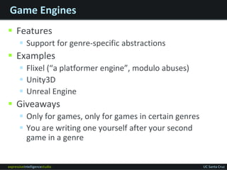 BMOSLFGEMW: A Spectrum of Game Engine Architectures | PPT