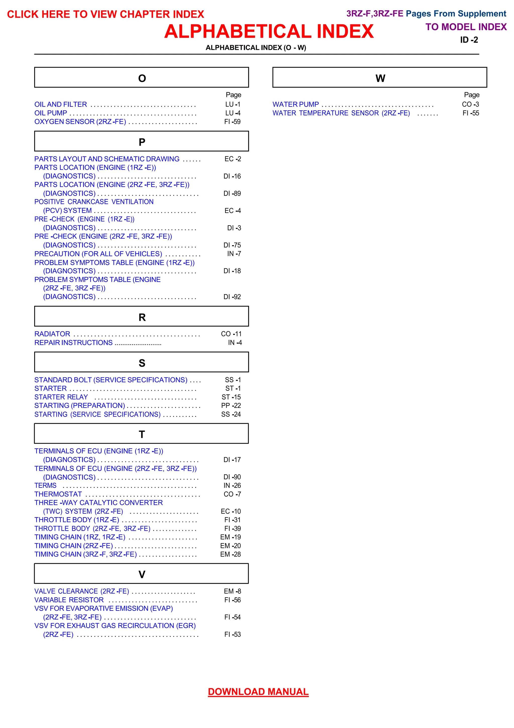 Engine 1RZ-E 2RZ-FE 3RZ-FE Diagnostic Repair Manual - Toyota Hiace.pdf