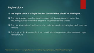 Engine block manufacturing process | PPTX