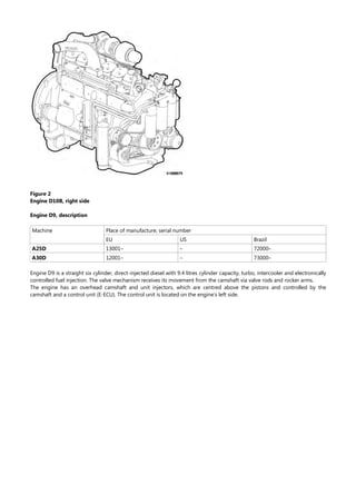Engine D9, sensors Volvo A30D A25D Articulated Dump Truck Repair Manual.pdf