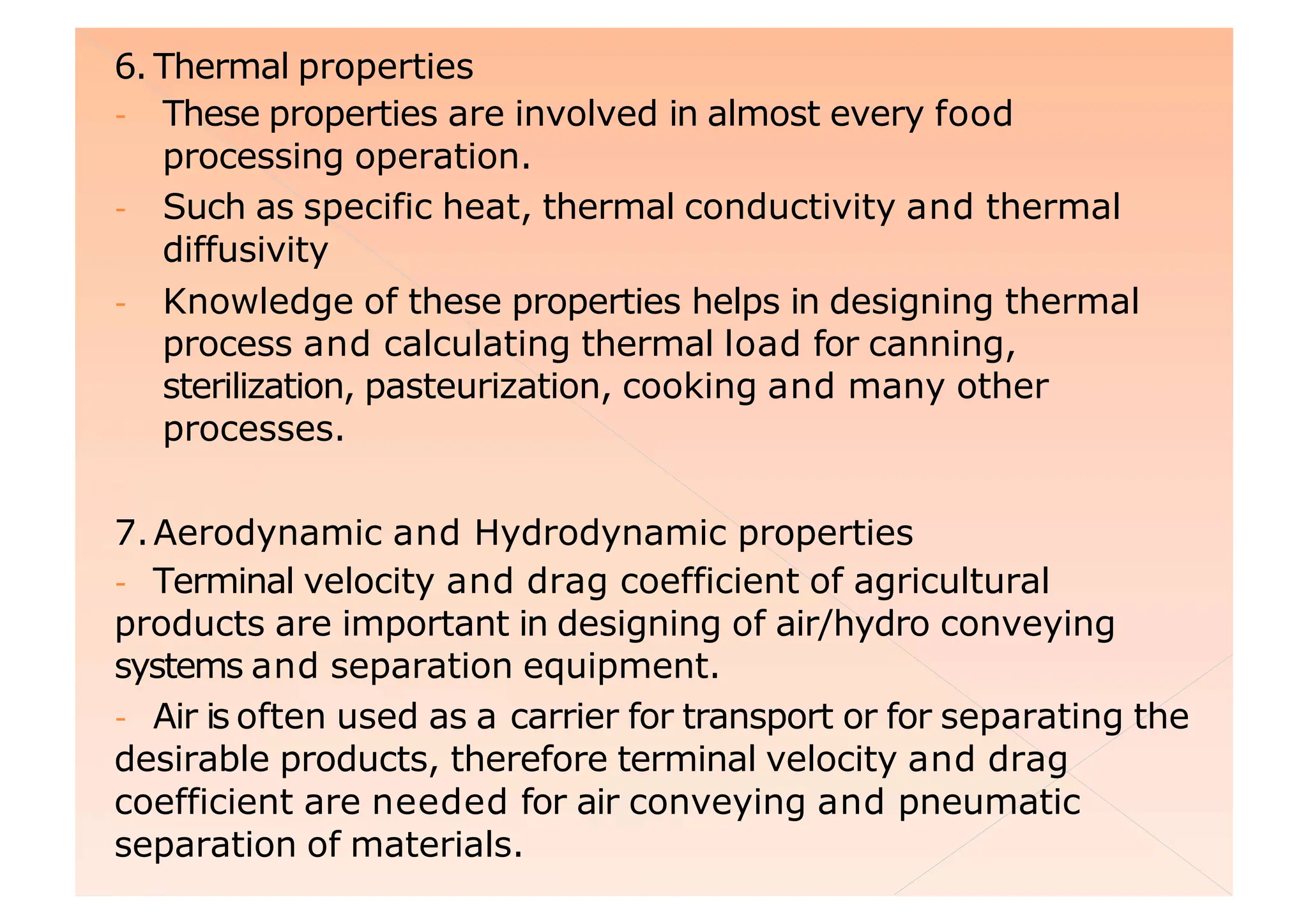 Engineering Properties of Food and Biological Materials | PPTX
