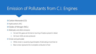 Engine emission and their control | PPTX
