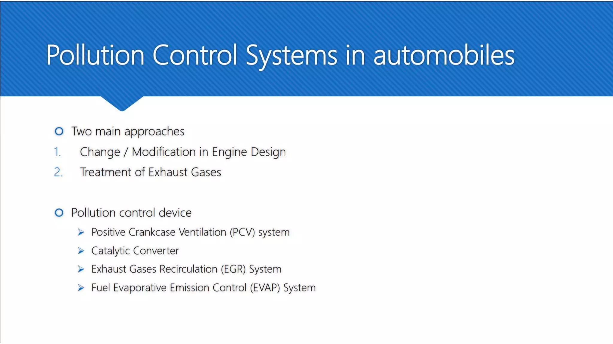 Engine emission control and measurement | PPT | Free Download