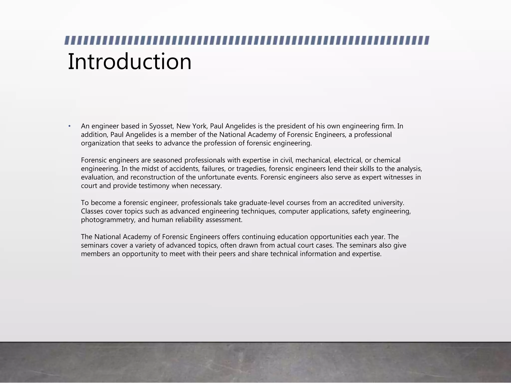 Becoming a Forensic Engineer | PPTX
