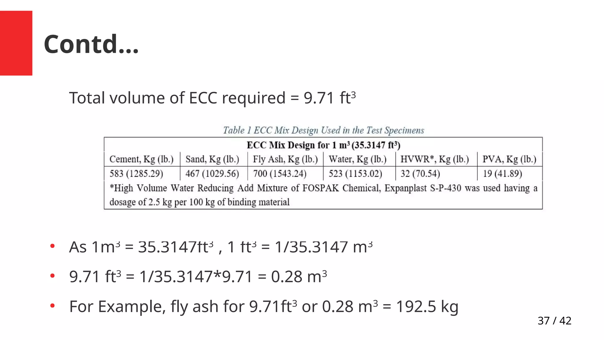 Engineered cementatious composite, mix design of normal concrete, mix ...