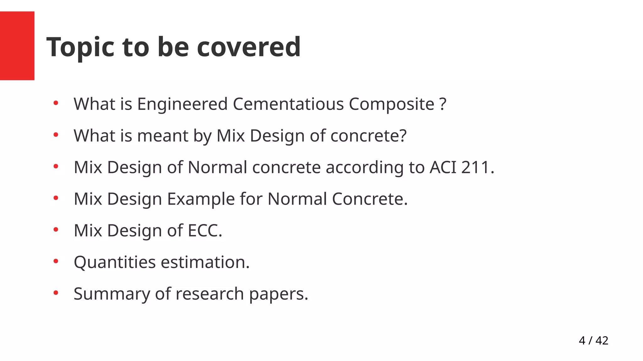 Engineered cementatious composite, mix design of normal concrete, mix ...