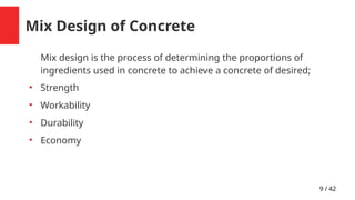 Engineered cementatious composite, mix design of normal concrete, mix ...