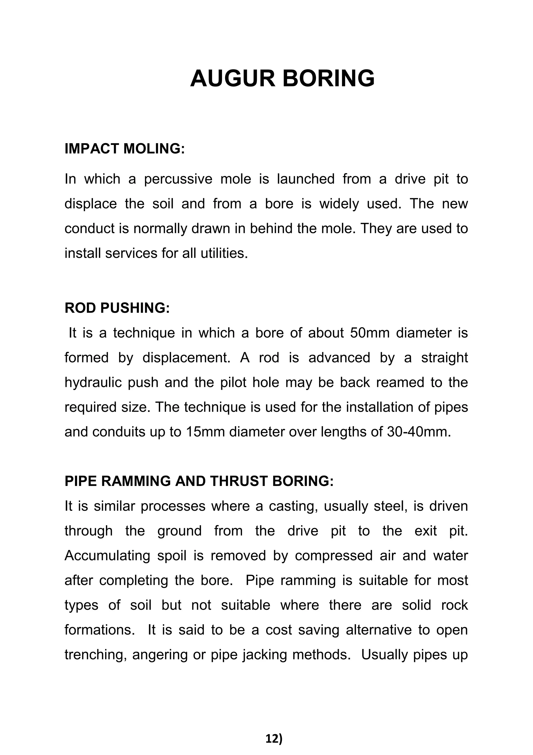 Trench less Technology | PDF