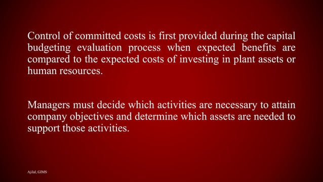 Engineered, discretionary and committed costs