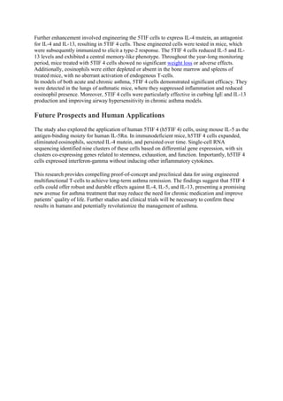 Asthma Breakthrough: Engineered T-Cells Achieve Long-Term Remission in ...