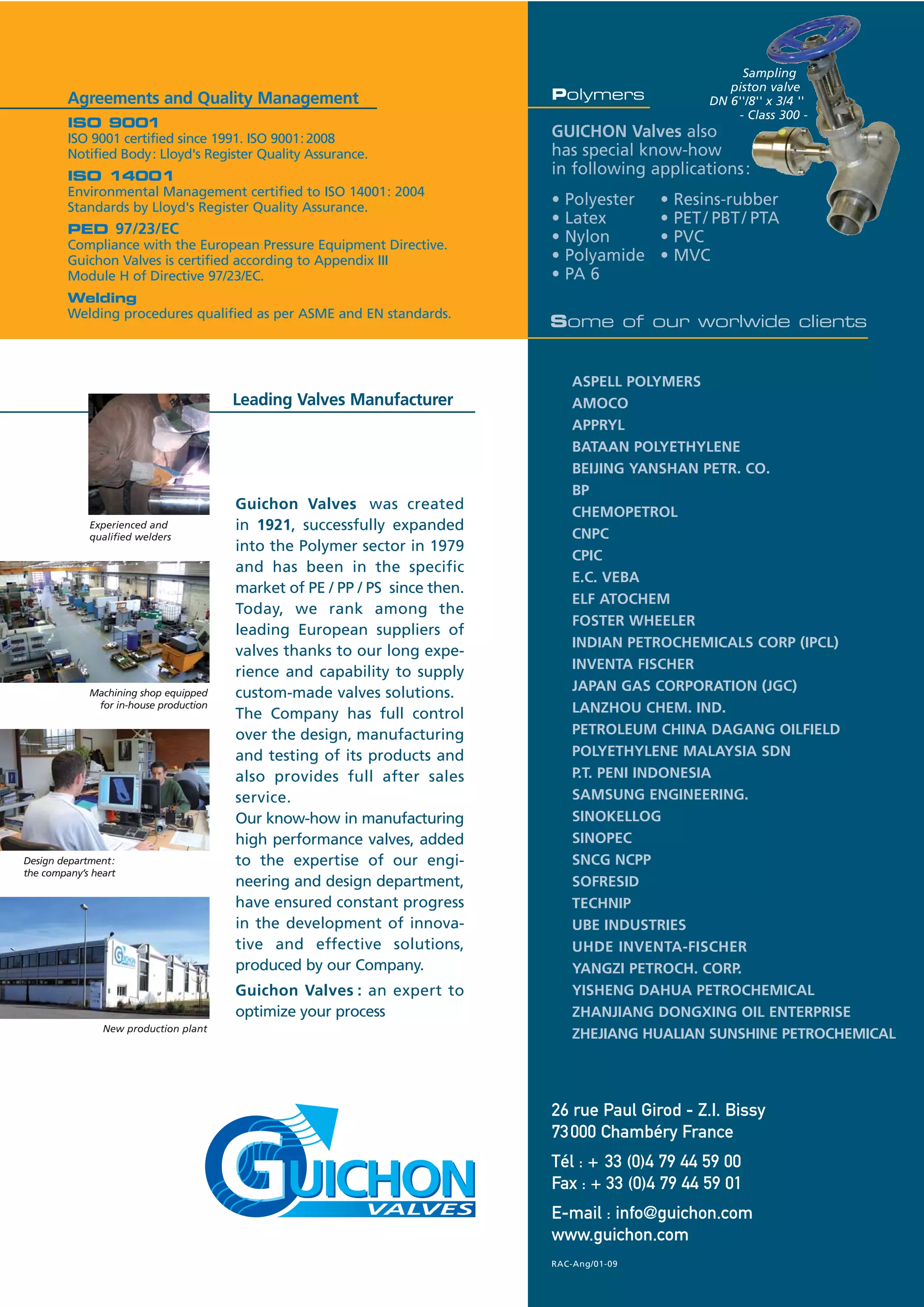 Engineered valves for plastics polymers-pe-pp industry-Guichon valves | PDF