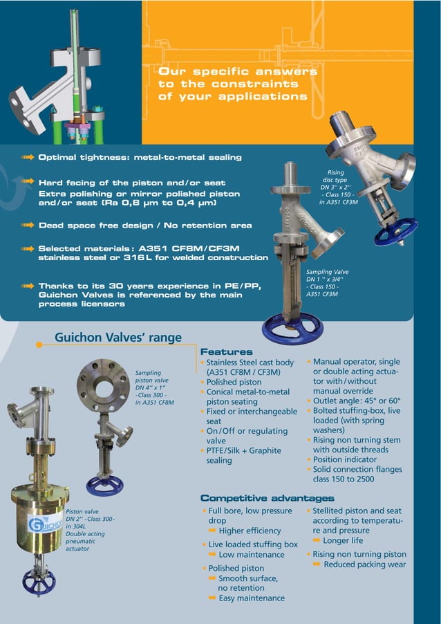 Engineered valves for plastics polymers-pe-pp industry-Guichon valves | PDF
