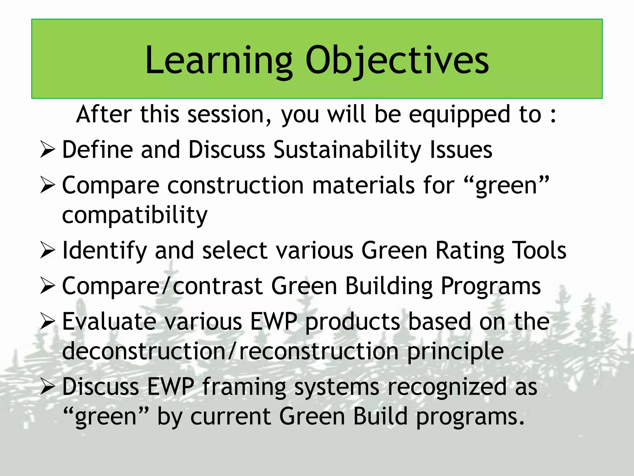 Engineered Wood Sustainability And Green Building Practices Slide Show ...