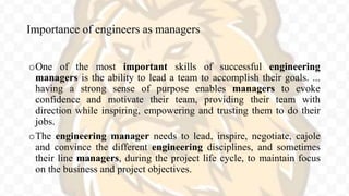 Engineers as managers | PPTX