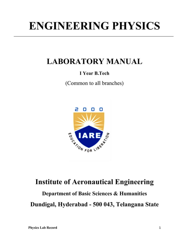 Engineering. physics lab manual 2014-15-05.03.2015(1) | PDF | Physics ...