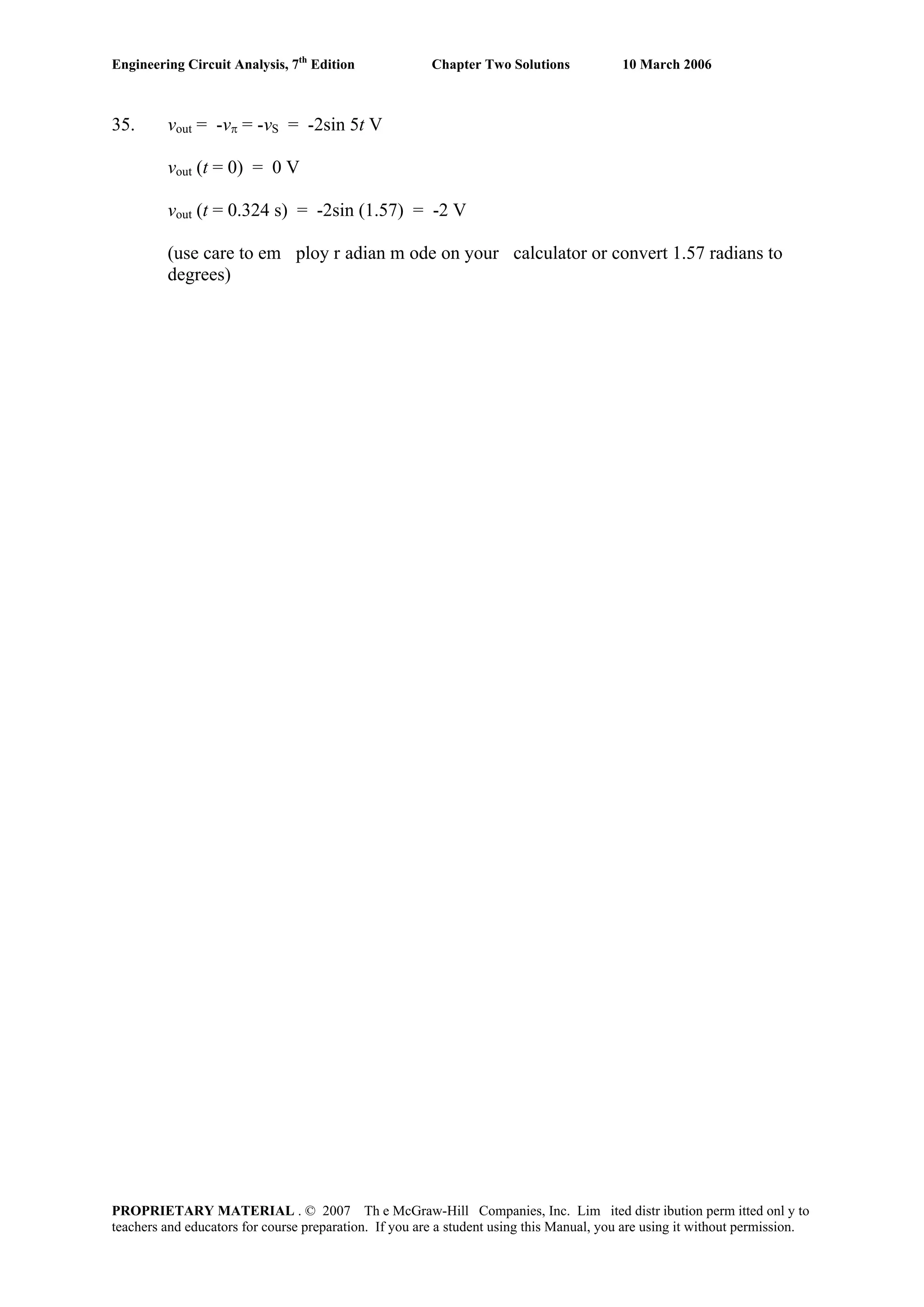Engineering Circuit analysis Solutions 7ed Hayt PDF Engineering Circuit analysis Solutions 7ed Hayt PDF