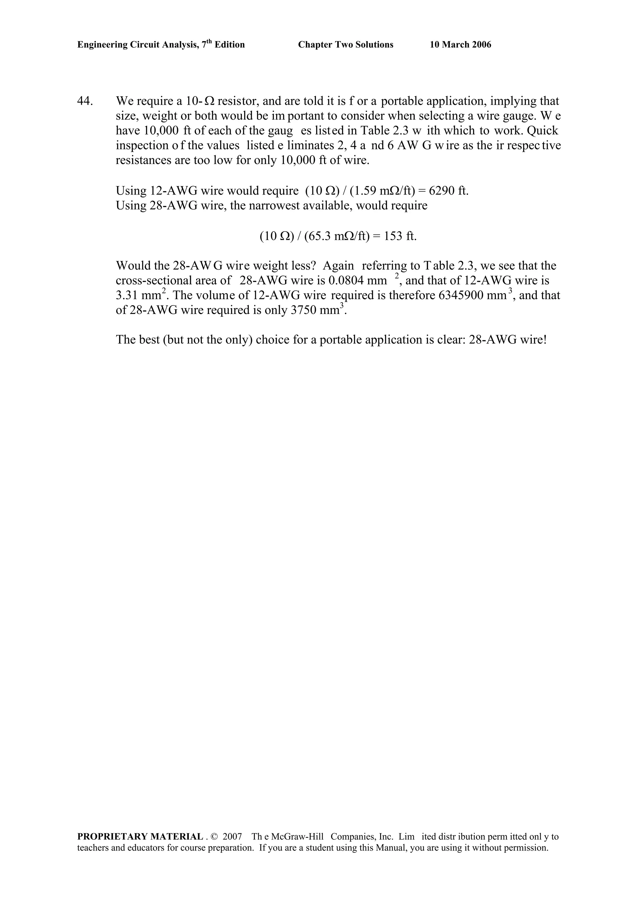 Engineering circuit-analysis solutions 7ed hayt | PDF