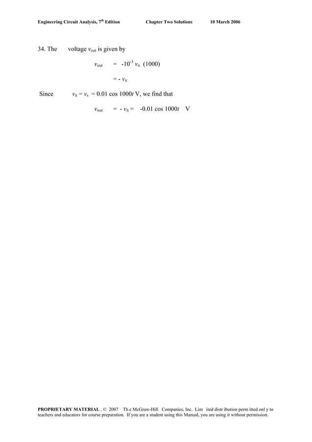 Engineering circuit-analysis solutions 7ed hayt | PDF