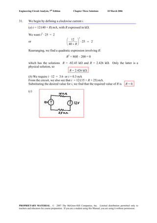 Engineering circuit-analysis solutions 7ed hayt | PDF
