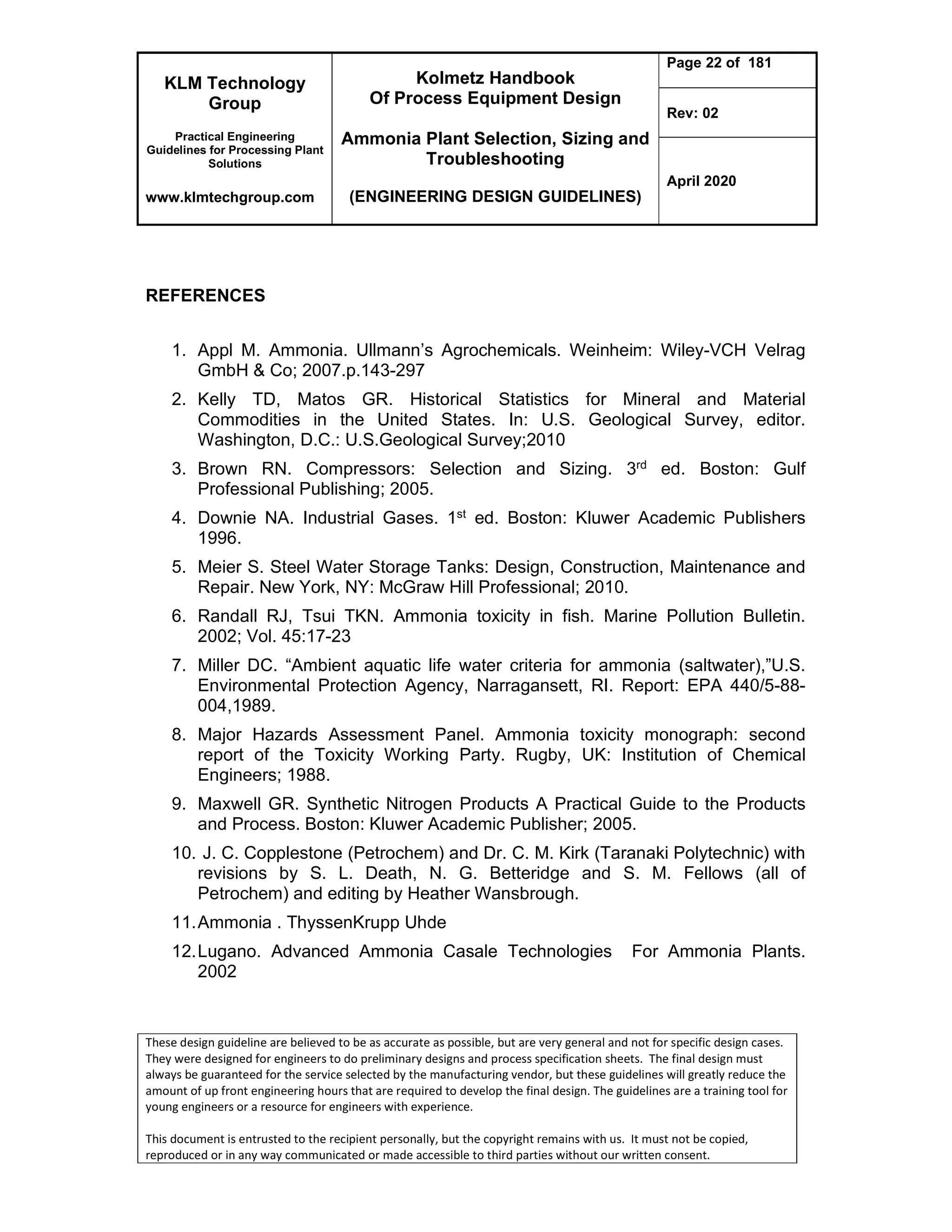 Ammonia Plant Selection Sizing and Troubleshooting | PDF