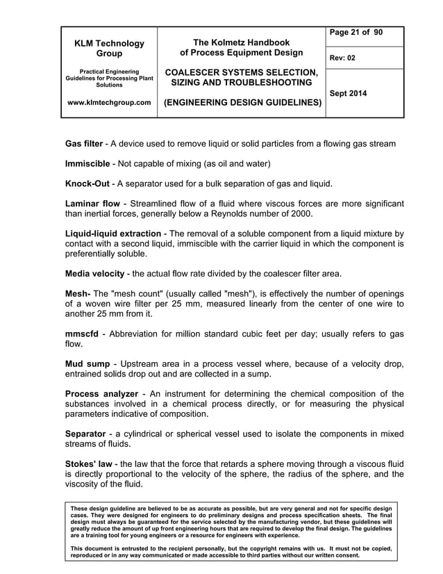 Coalescer Systems Selection, Sizing and Troubleshooting | PDF