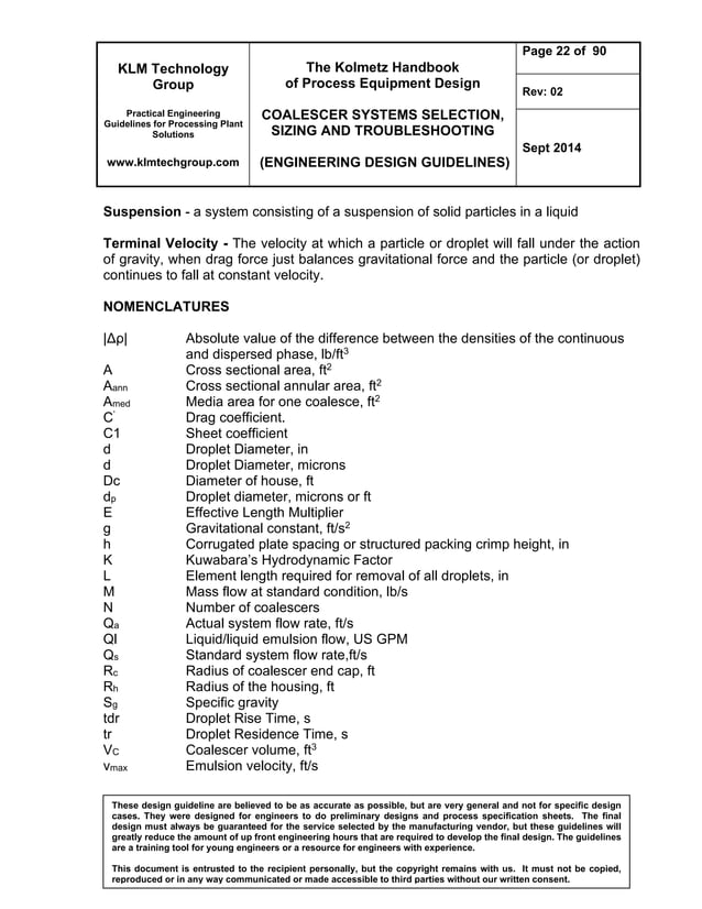 Coalescer Systems Selection, Sizing and Troubleshooting | PDF