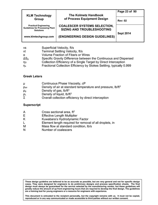 Coalescer Systems Selection, Sizing and Troubleshooting | PDF