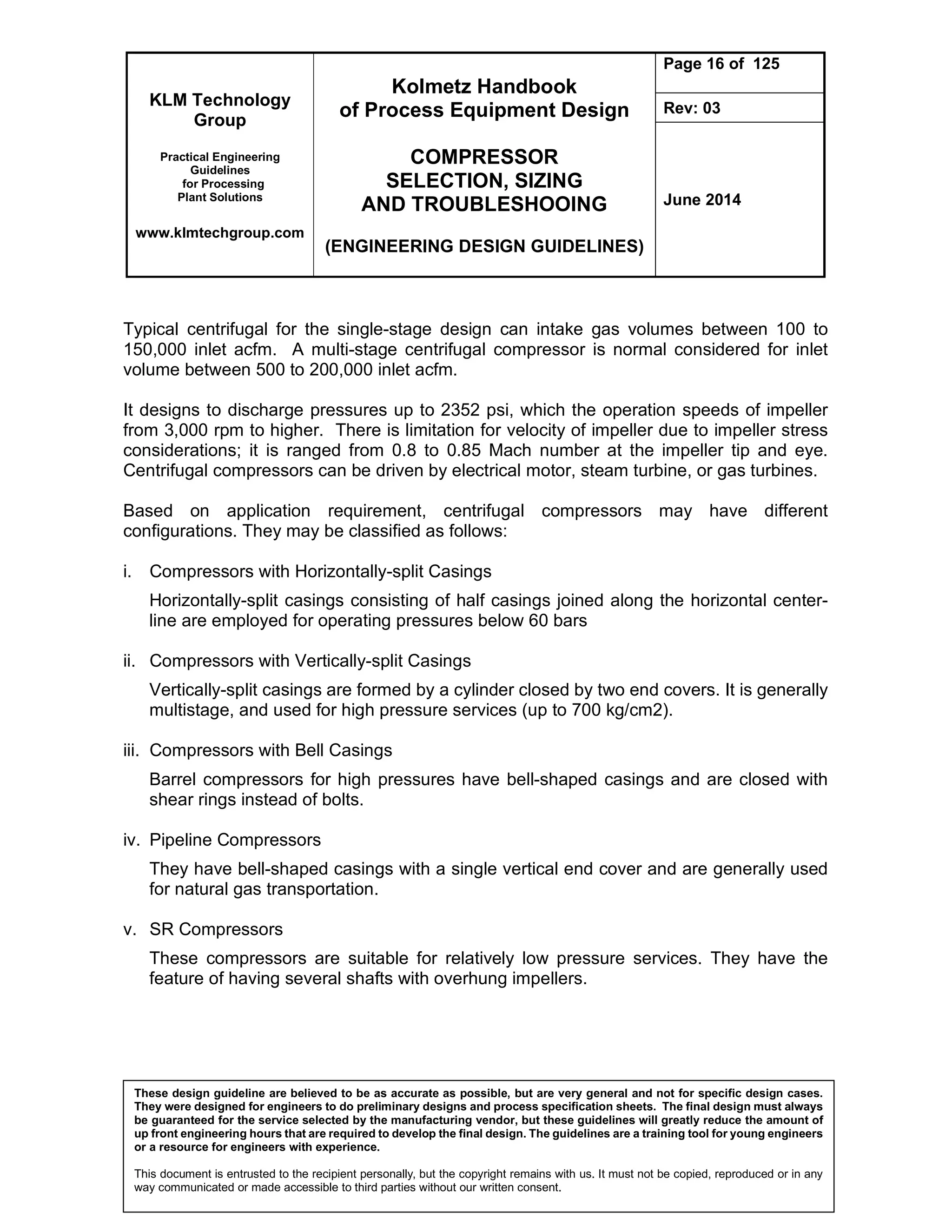 Compressor Systems Selection Sizing and Troubleshooting | PDF