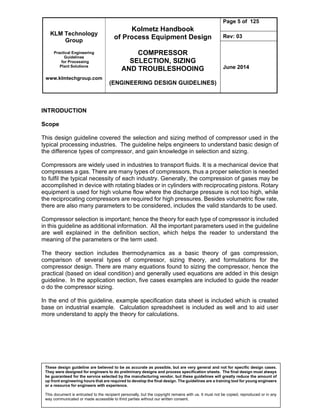 Compressor Systems Selection Sizing and Troubleshooting | PDF