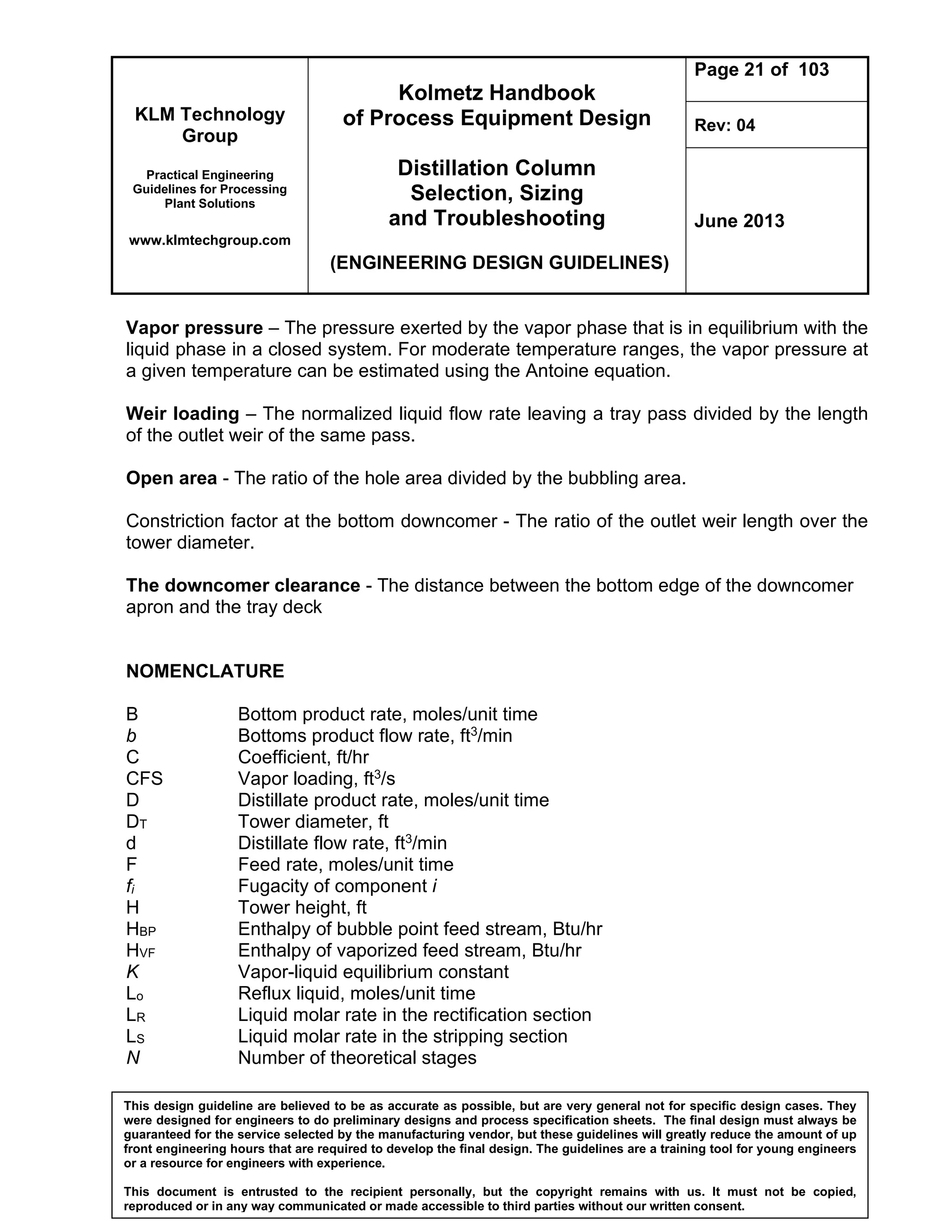 Distillation Column Systems Selection, Sizing and Troubleshooting | PDF