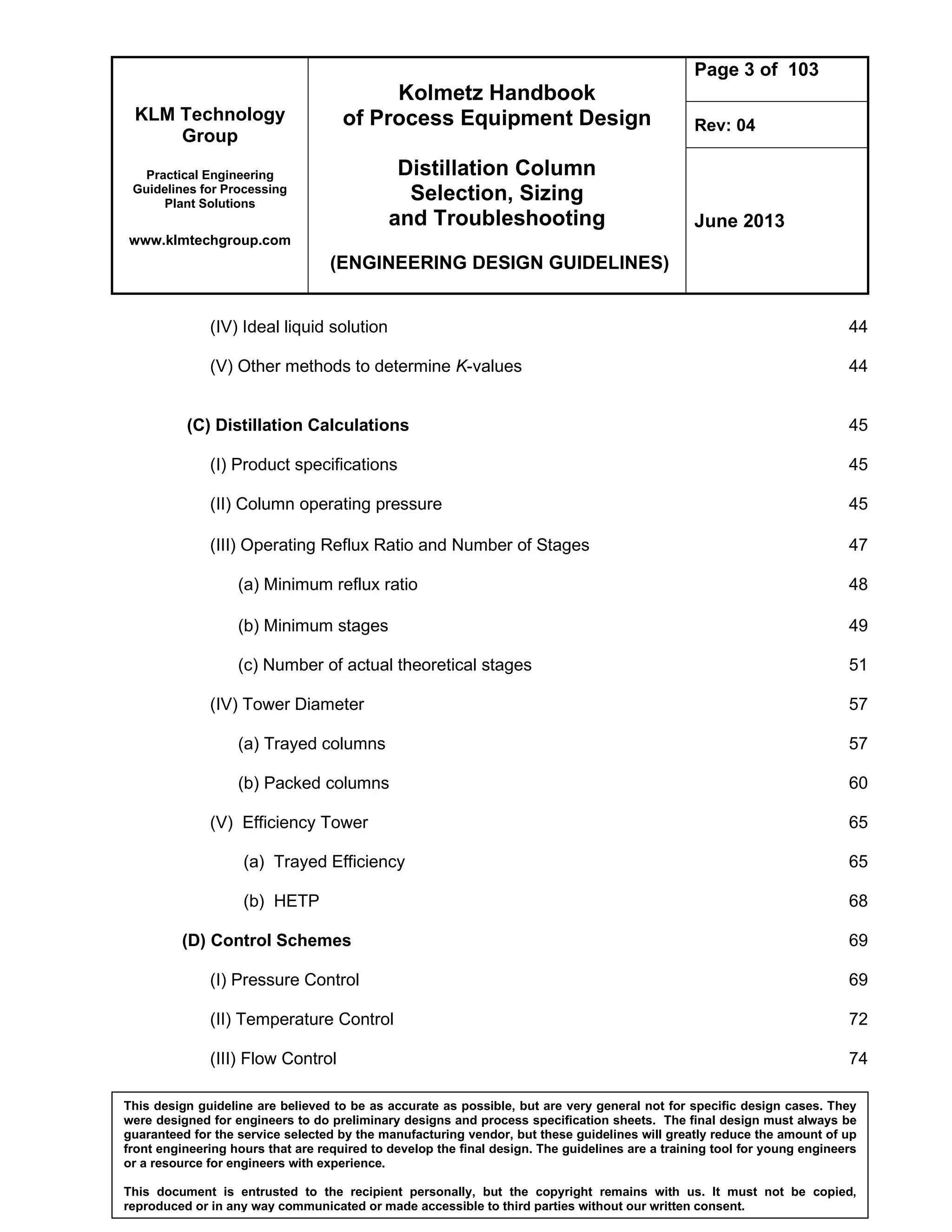 Distillation Column Systems Selection, Sizing and Troubleshooting | PDF