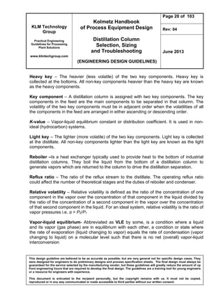 Distillation Column Systems Selection, Sizing and Troubleshooting | PDF