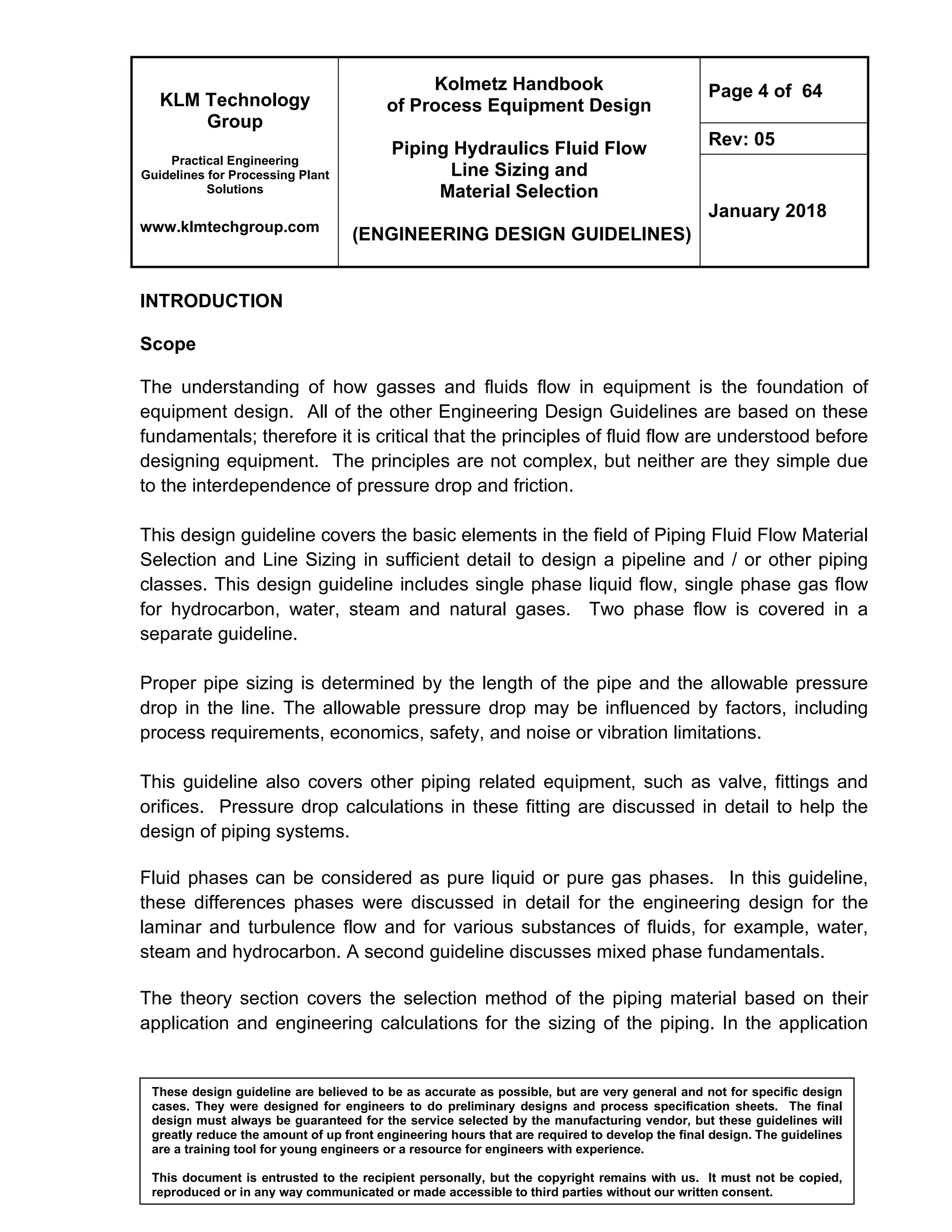 Piping Hydraulics Fluid Flow Selection, Sizing and Troubleshooting | PDF