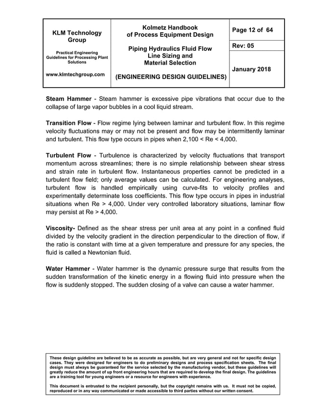 Piping Hydraulics Fluid Flow Selection, Sizing and Troubleshooting | PDF