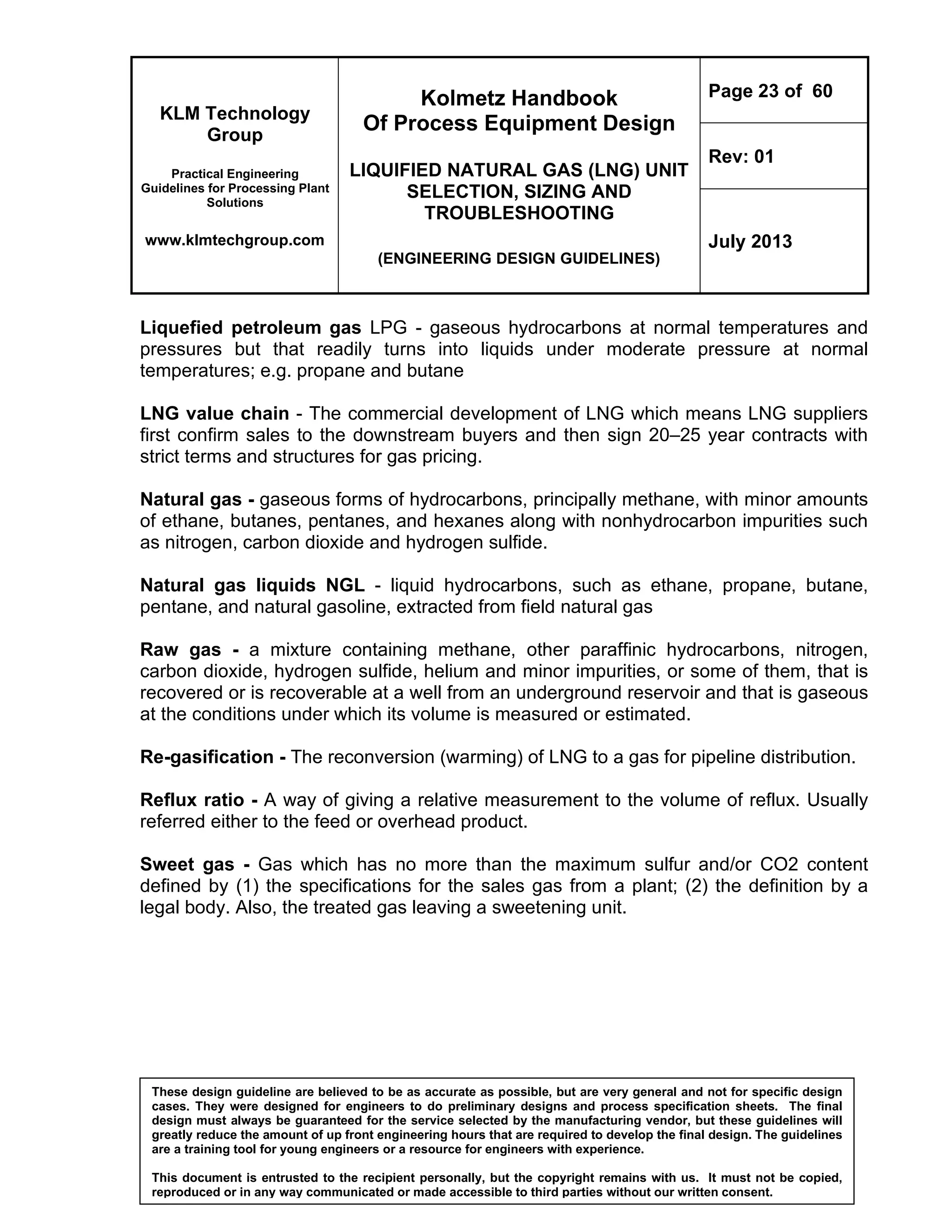 Liquified Natural Gas Units Selection, Sizing and Troubleshooting | PDF