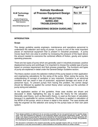 Pump Systems Selection, Sizing and Troubleshooting | PDF