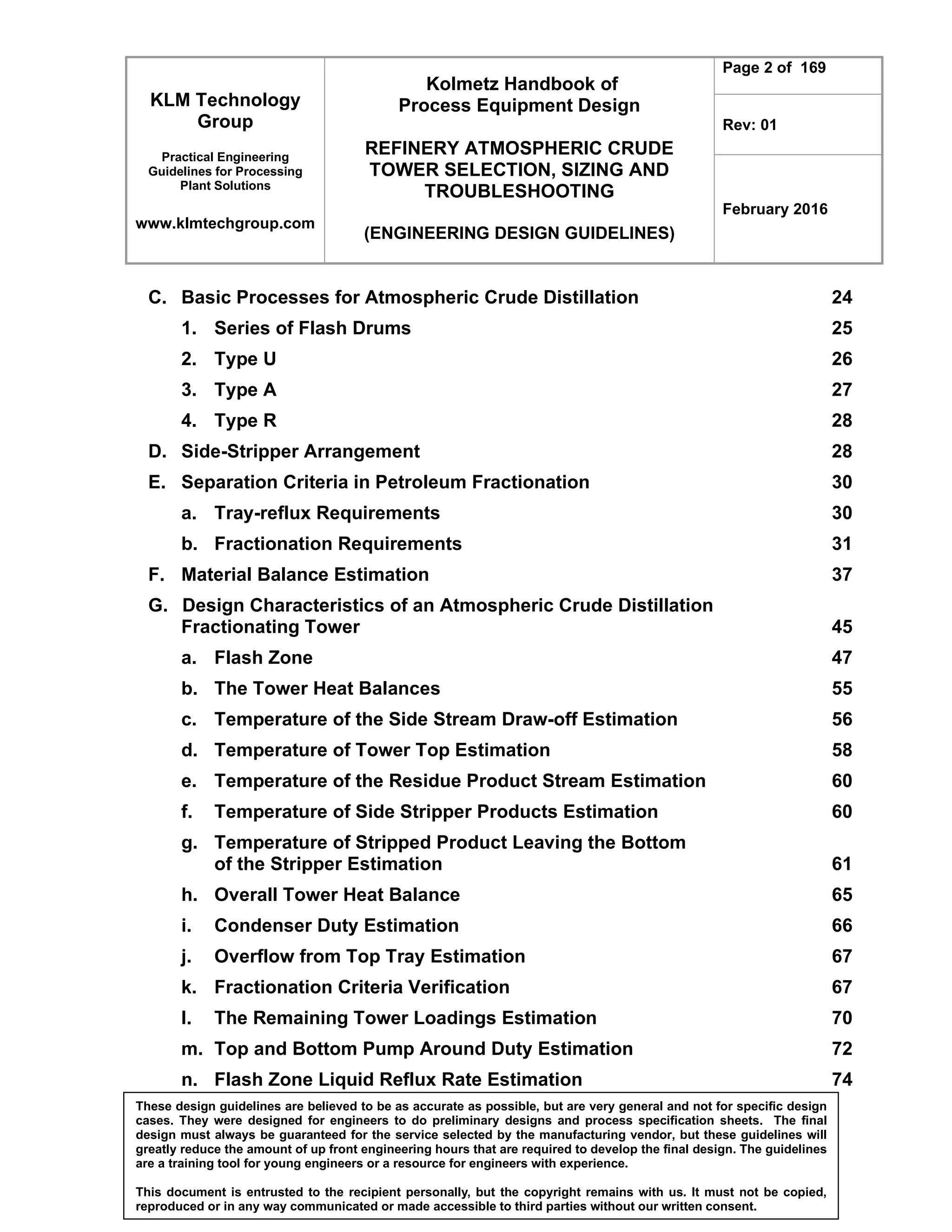 Refinery Atmospheric Crude Tower Selection, Sizing and Troubleshooting ...