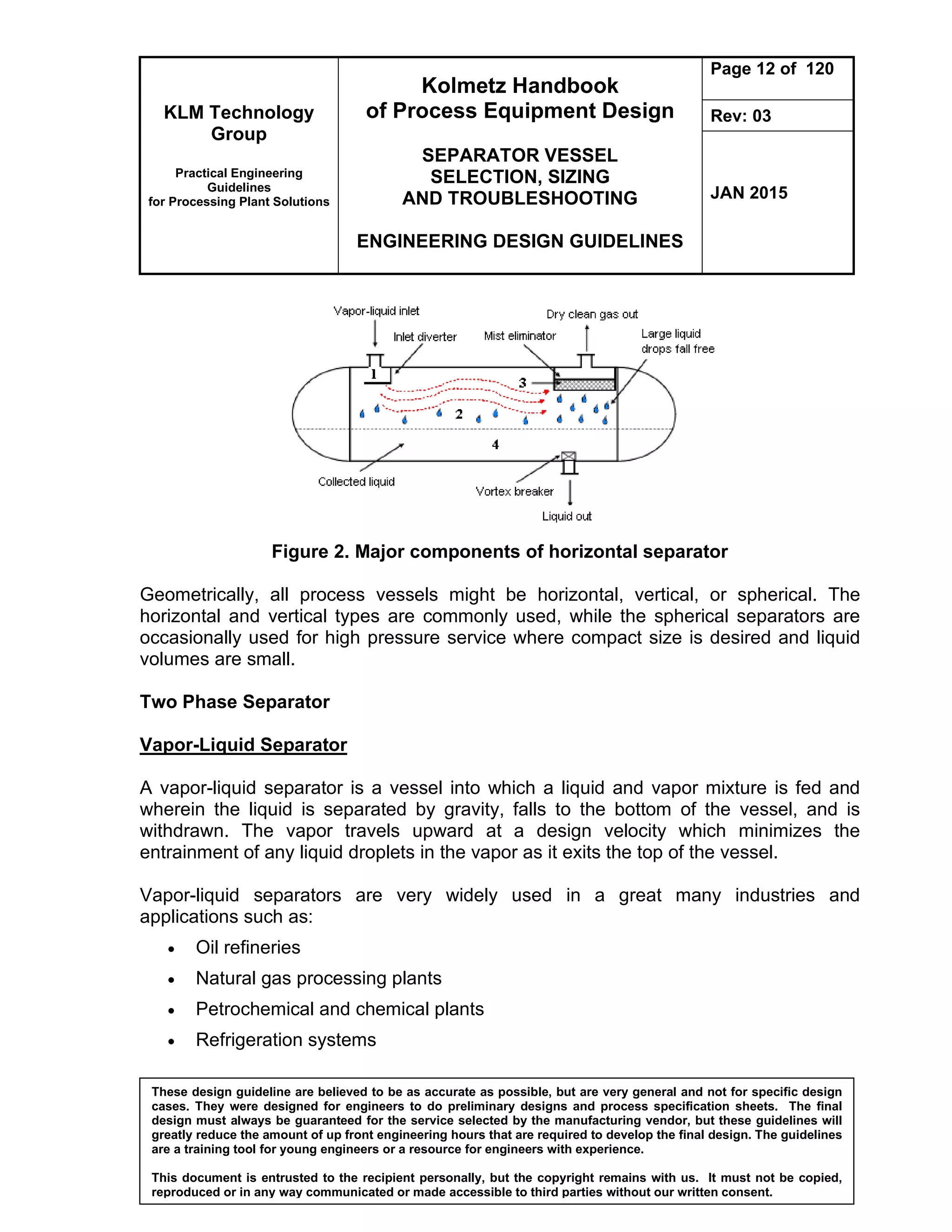 Seperator Vessels Selection, Sizing and Troubleshooting | PDF