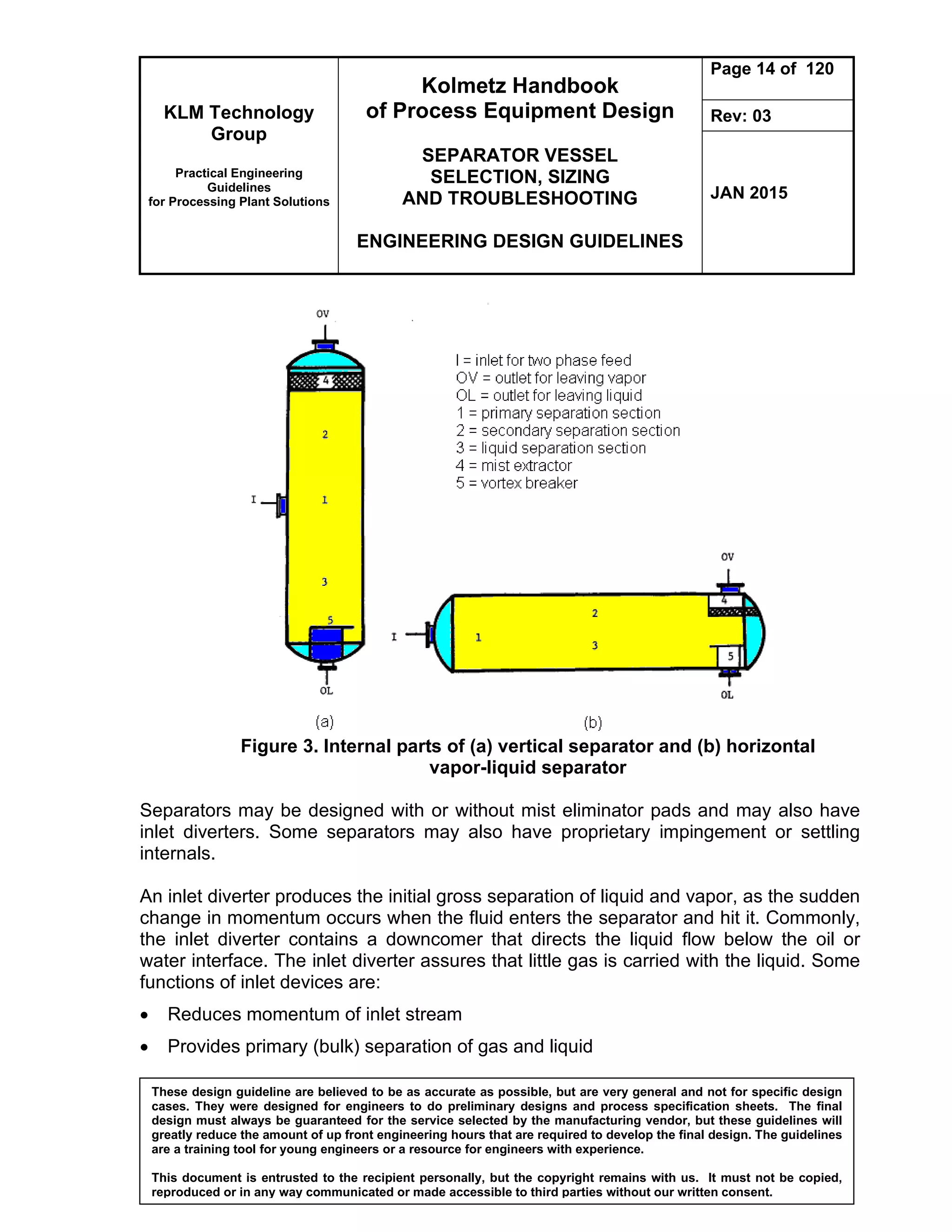 Seperator Vessels Selection, Sizing and Troubleshooting | PDF
