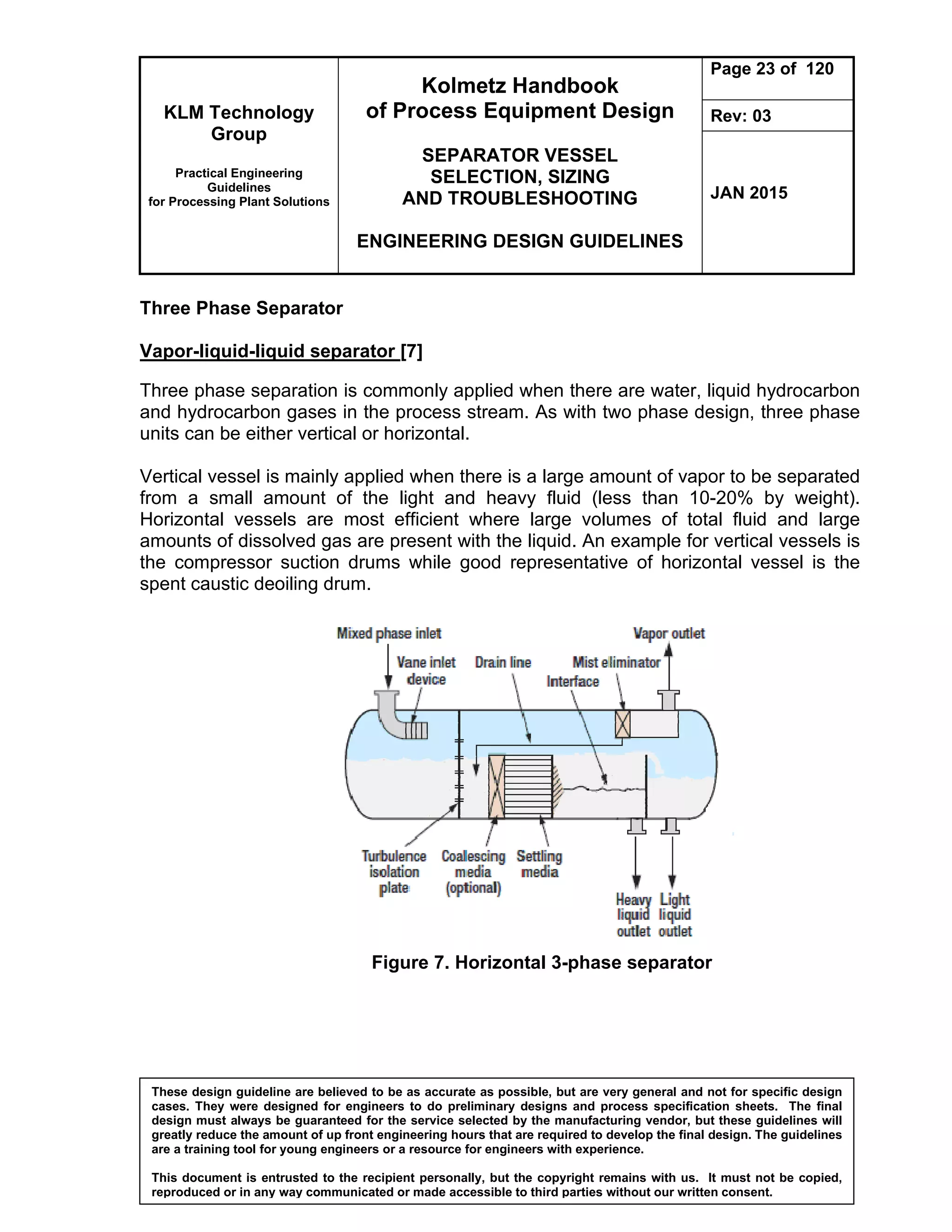 Seperator Vessels Selection, Sizing and Troubleshooting | PDF
