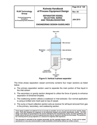 Seperator Vessels Selection, Sizing and Troubleshooting | PDF