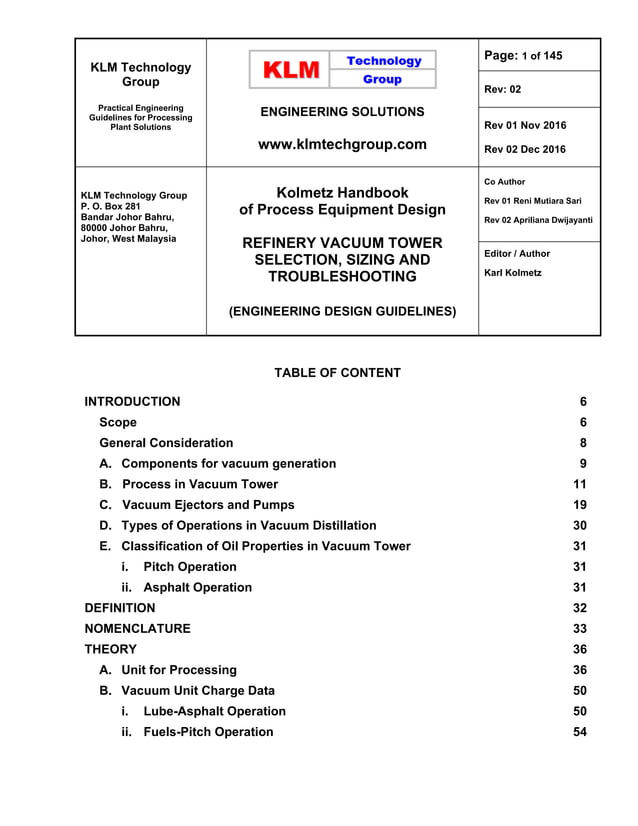 Refining Vacuum Tower Selection Sizing and Troubleshooting | PDF | Science