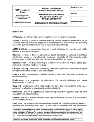 Refining Vacuum Tower Selection Sizing and Troubleshooting | PDF
