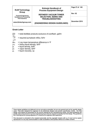 Refining Vacuum Tower Selection Sizing and Troubleshooting | PDF
