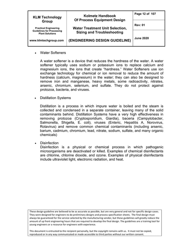 Water Treatment Unit Selection, Sizing and Troubleshooting | PDF